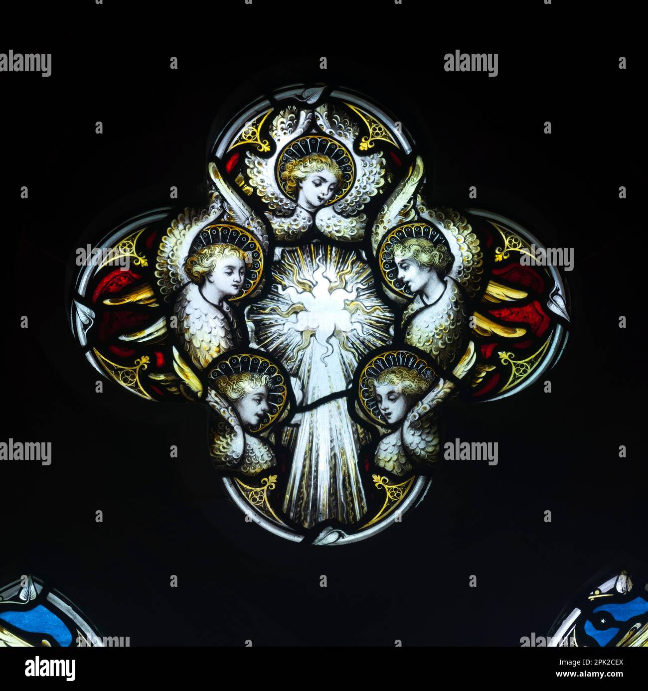 Angels stained glass, St. Margaret`s Church, Great Barr, West Midlands ...