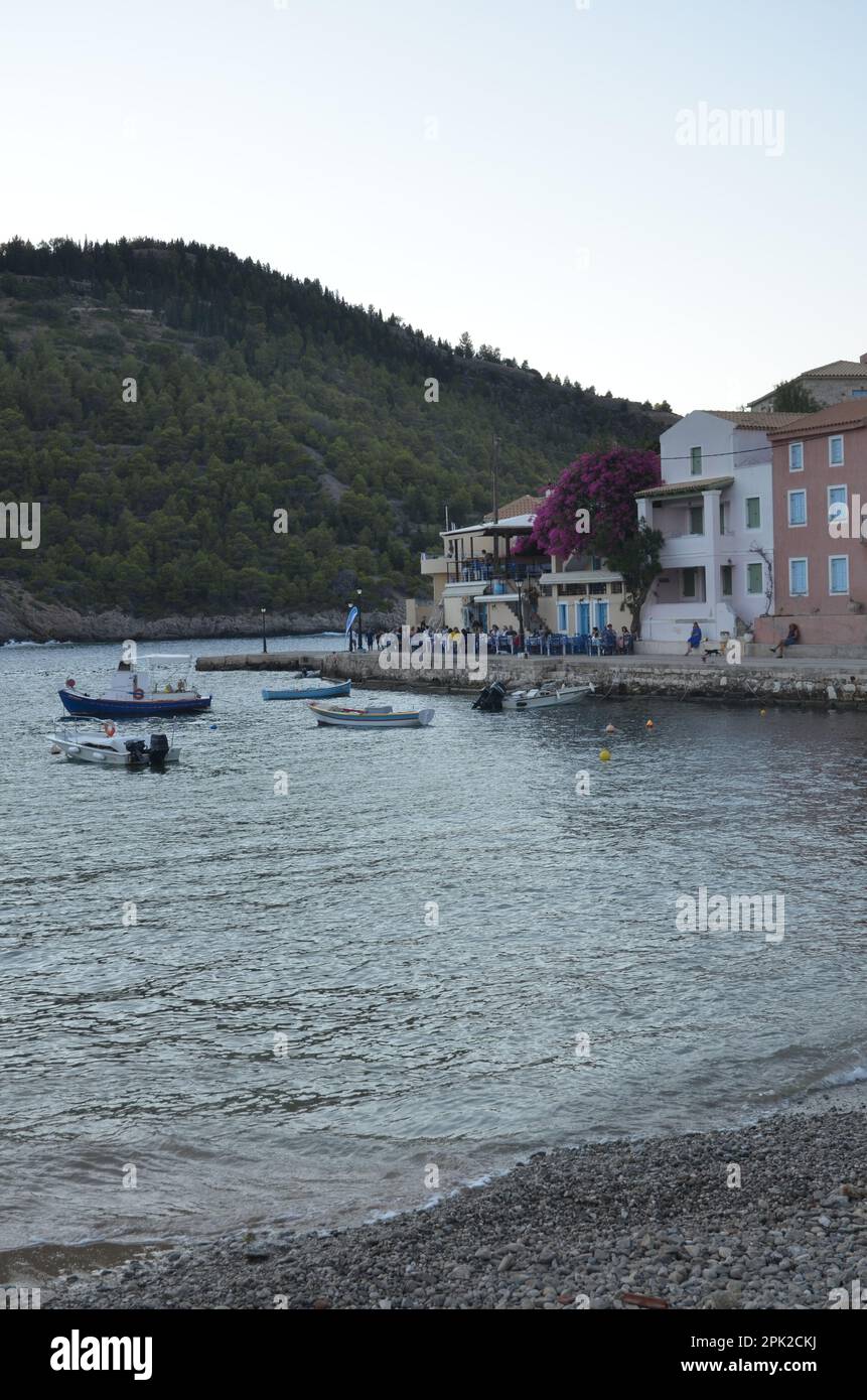 Greece, Ionian sea, Kefalonia island Assos traditional village and ...