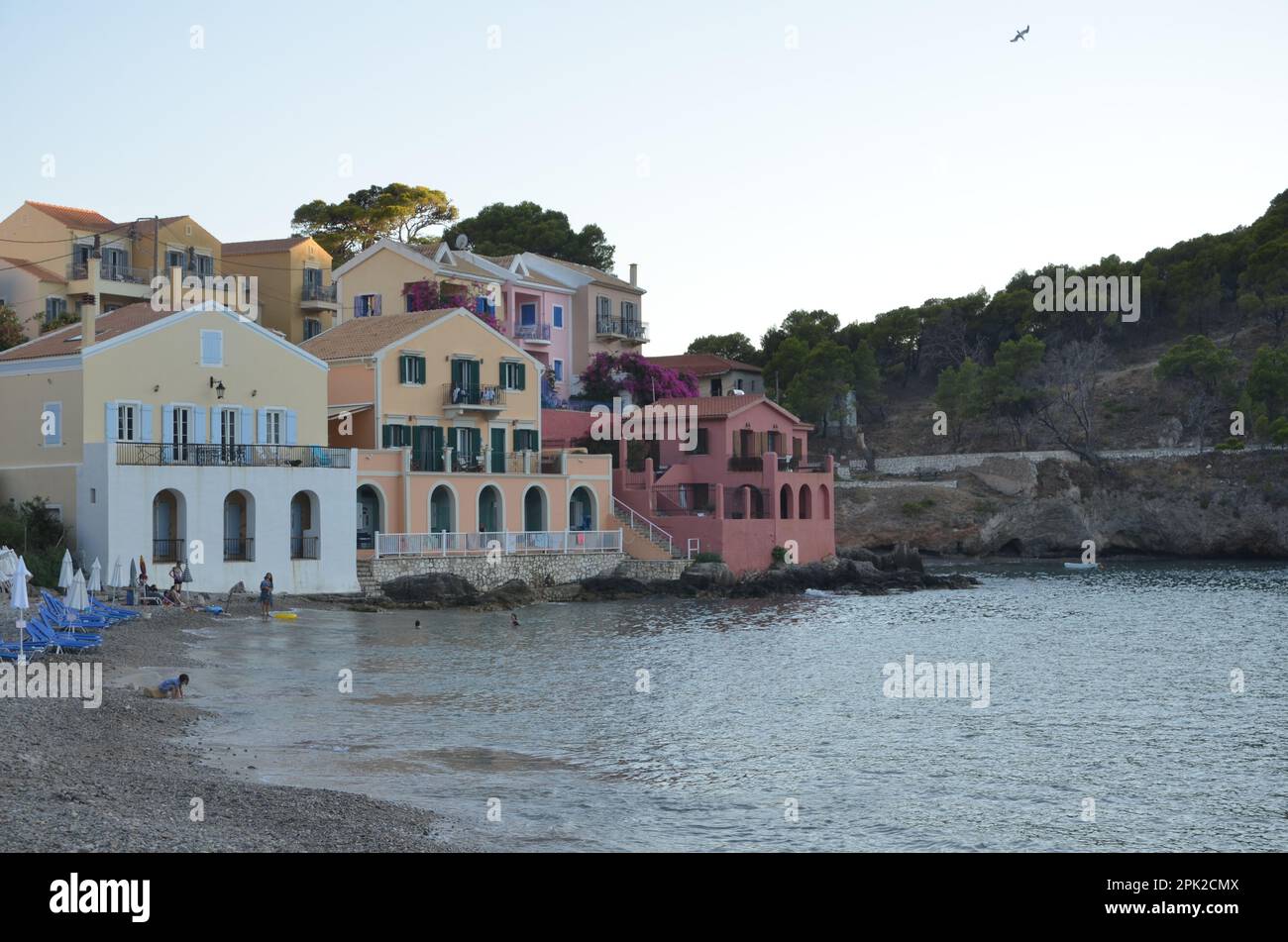 Greece, Ionian sea, Kefalonia island Assos traditional village and ...
