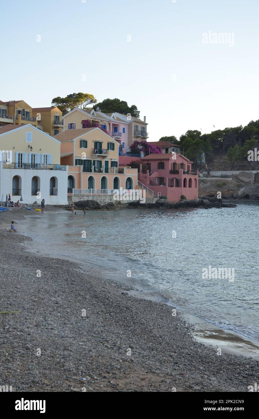 Greece, Ionian sea, Kefalonia island Assos traditional village and ...