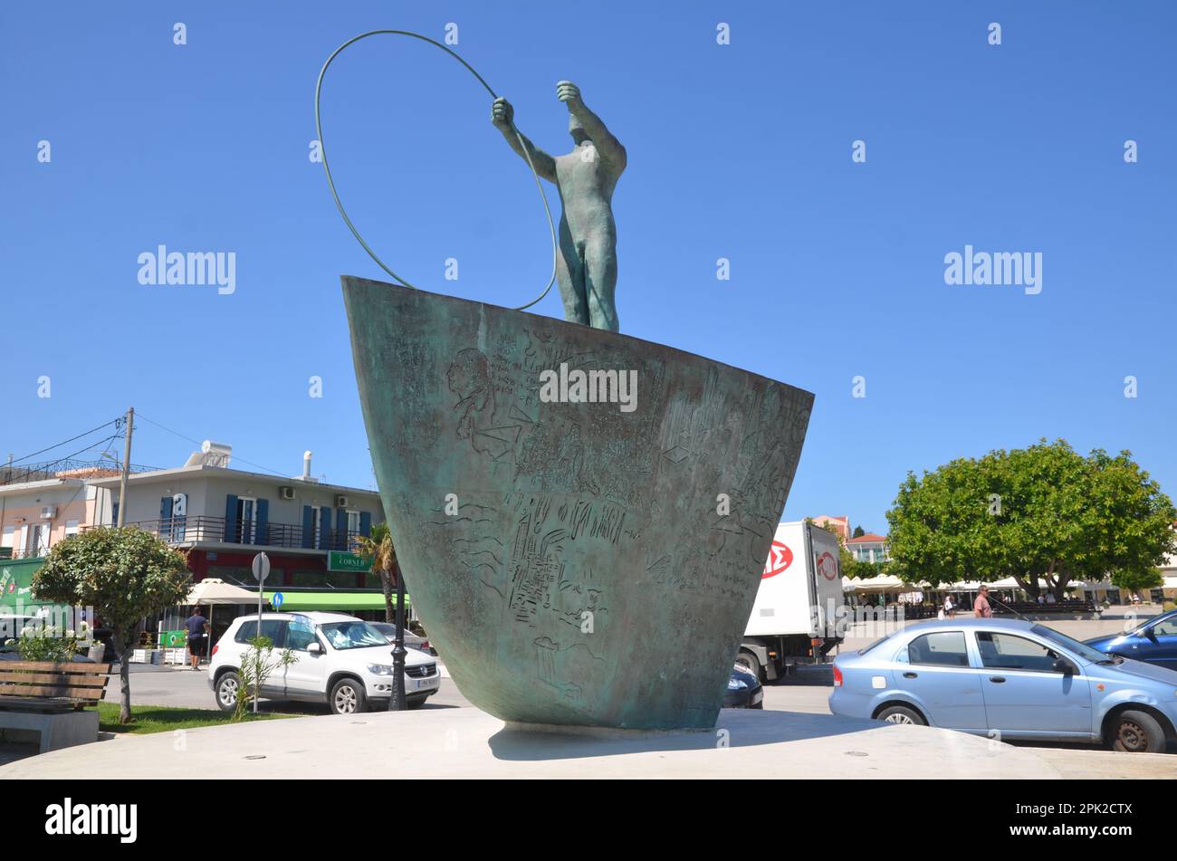 Greece, Ionian sea, Kefalonia island Assos traditional village and ...
