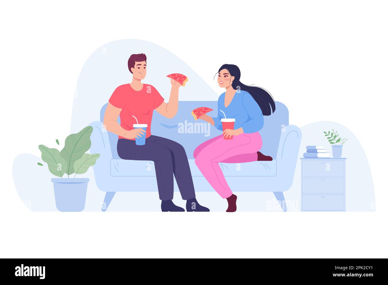Couch food eating male Stock Vector Images - Alamy