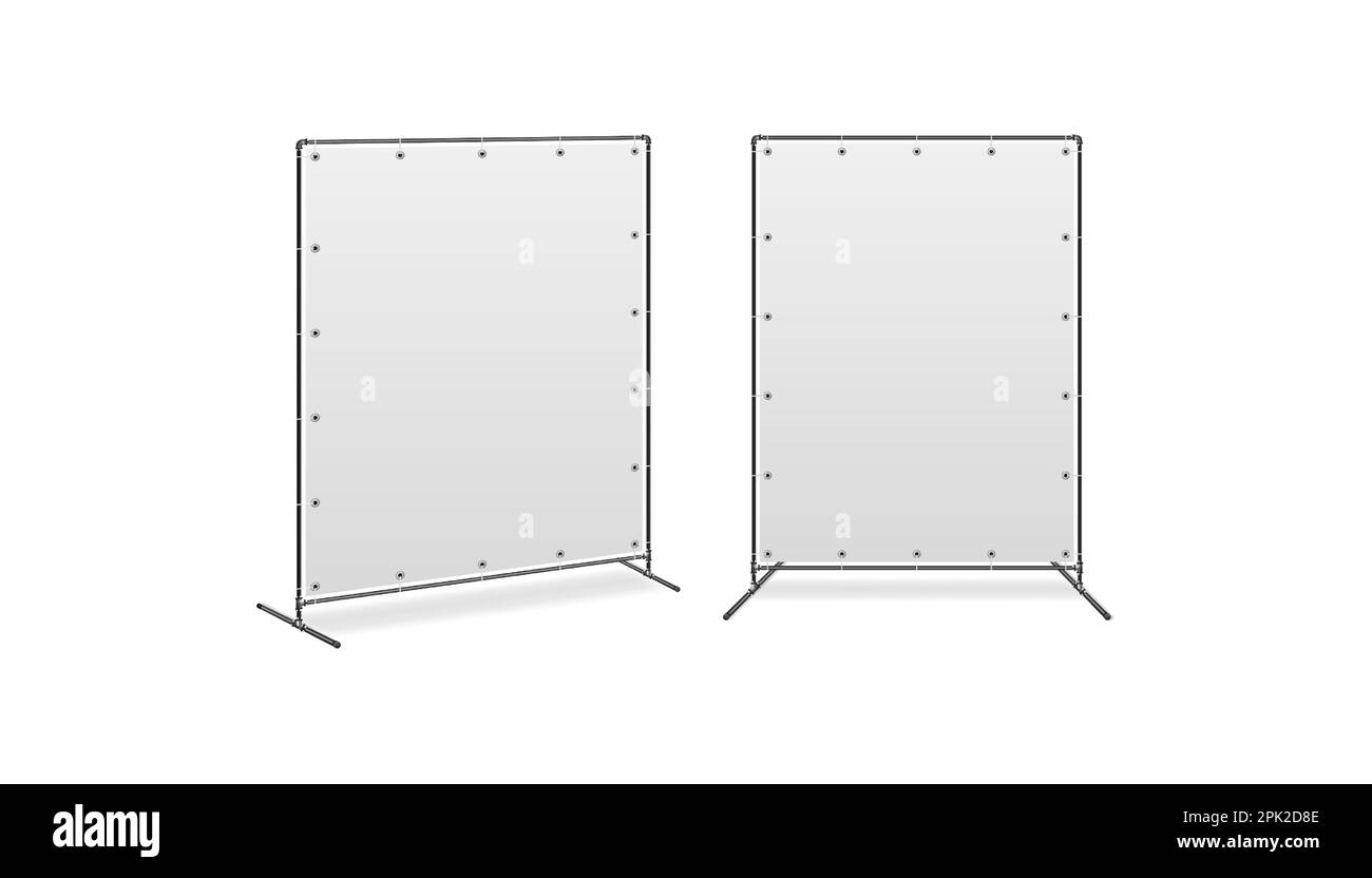 Two Banner Stand Wall on White Background Vector Illustration Stock ...