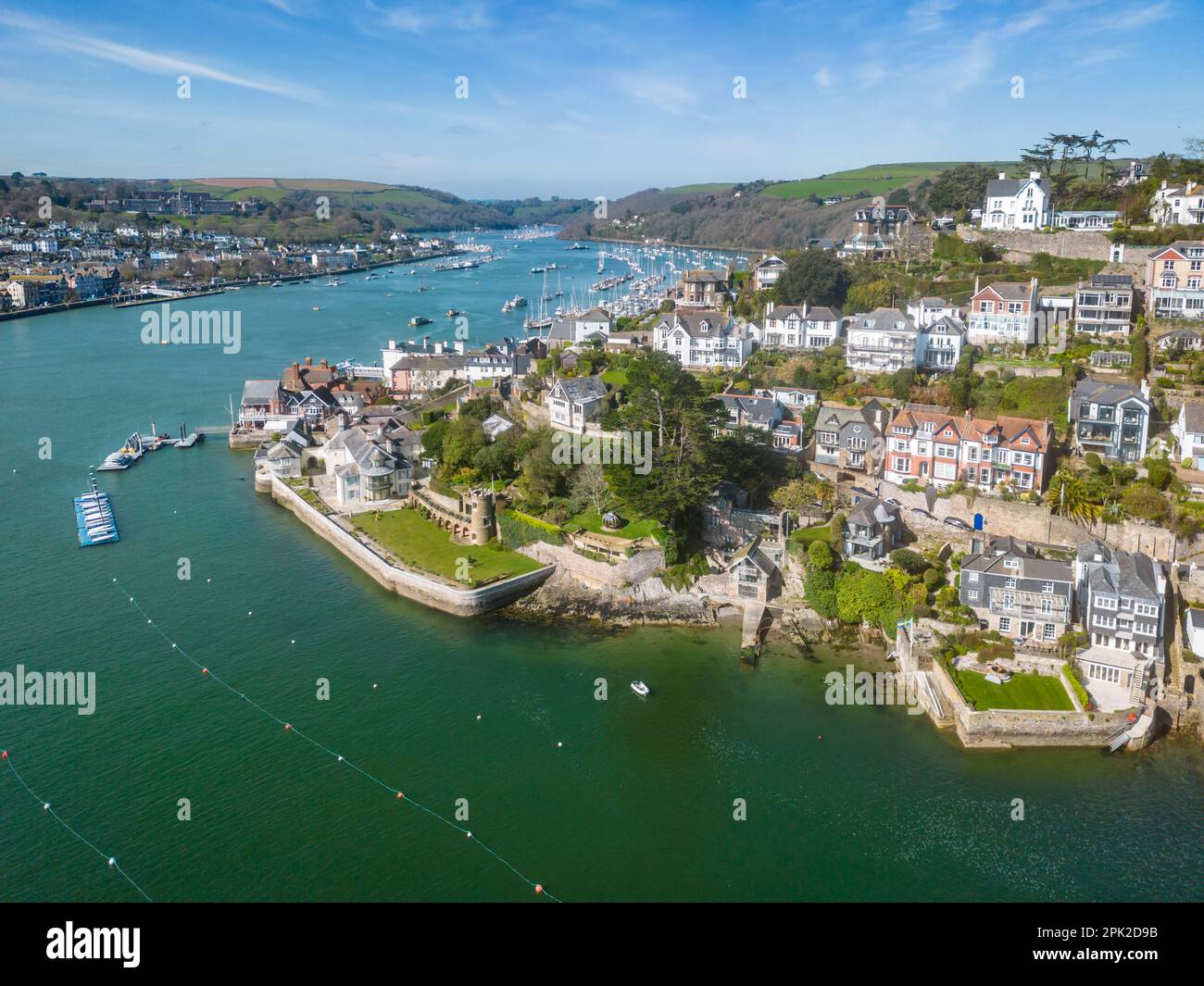 View over Kingswear, Dartmouth on the Devon coast, UK Stock Photo - Alamy