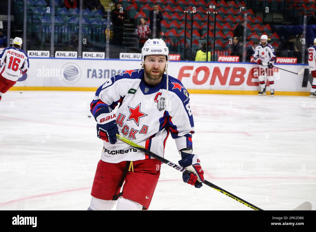 Saint Petersburg, Russia. 04th Apr, 2023. CSKA Hockey Club player ...