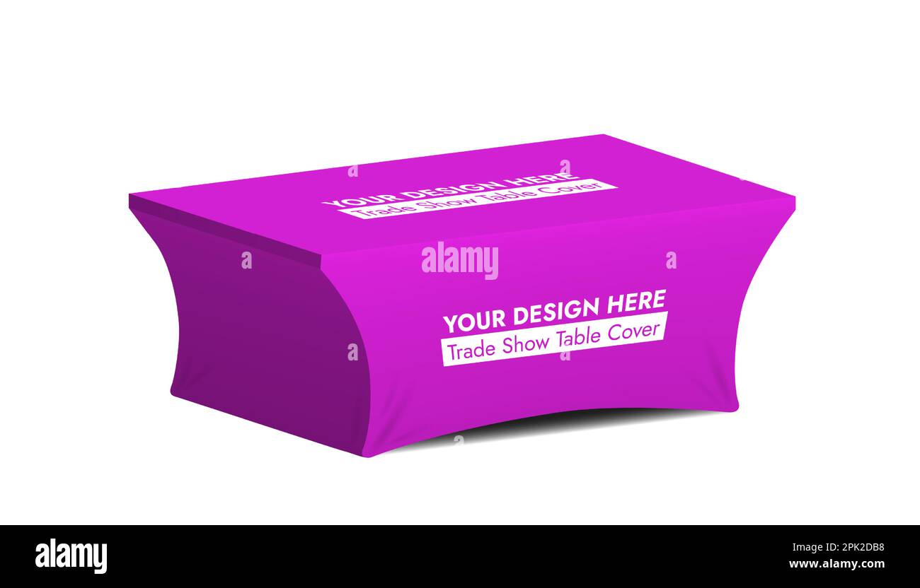 Pink Trade Show Table Cover on White Background Vector Illustration ...