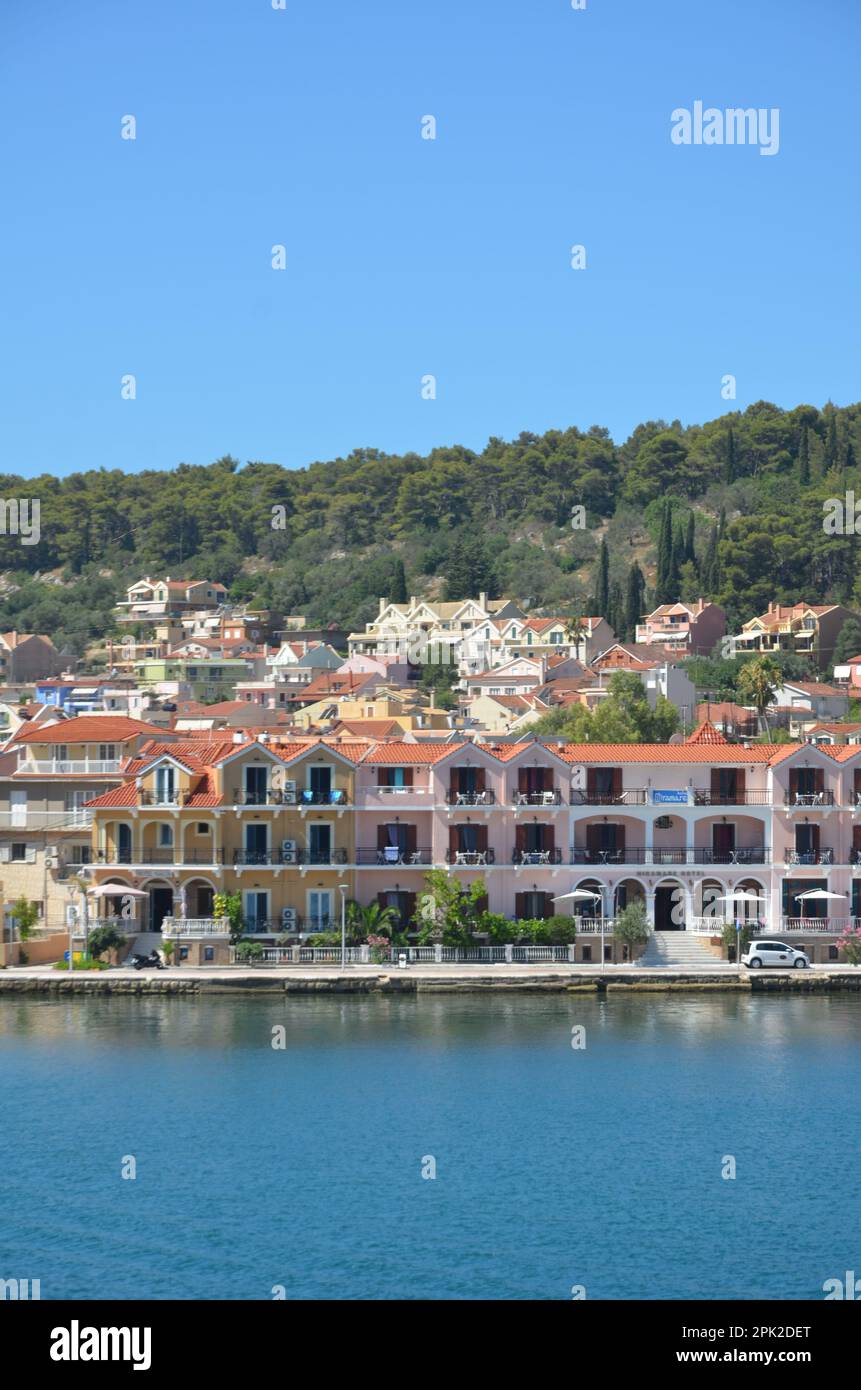 Greece, Ionian sea, Kefalonia island Assos traditional village and ...