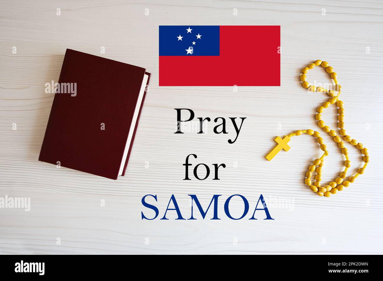 Pray for Samoa. Rosary and Holy Bible background Stock Photo - Alamy