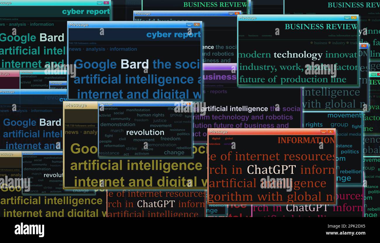 Poznan, Poland, April 2, 2023: ChatGPT Bard artificial intelligence ai ... Poznan, Poland, April 2, 2023: ChatGPT Bard artificial intelligence ai ...