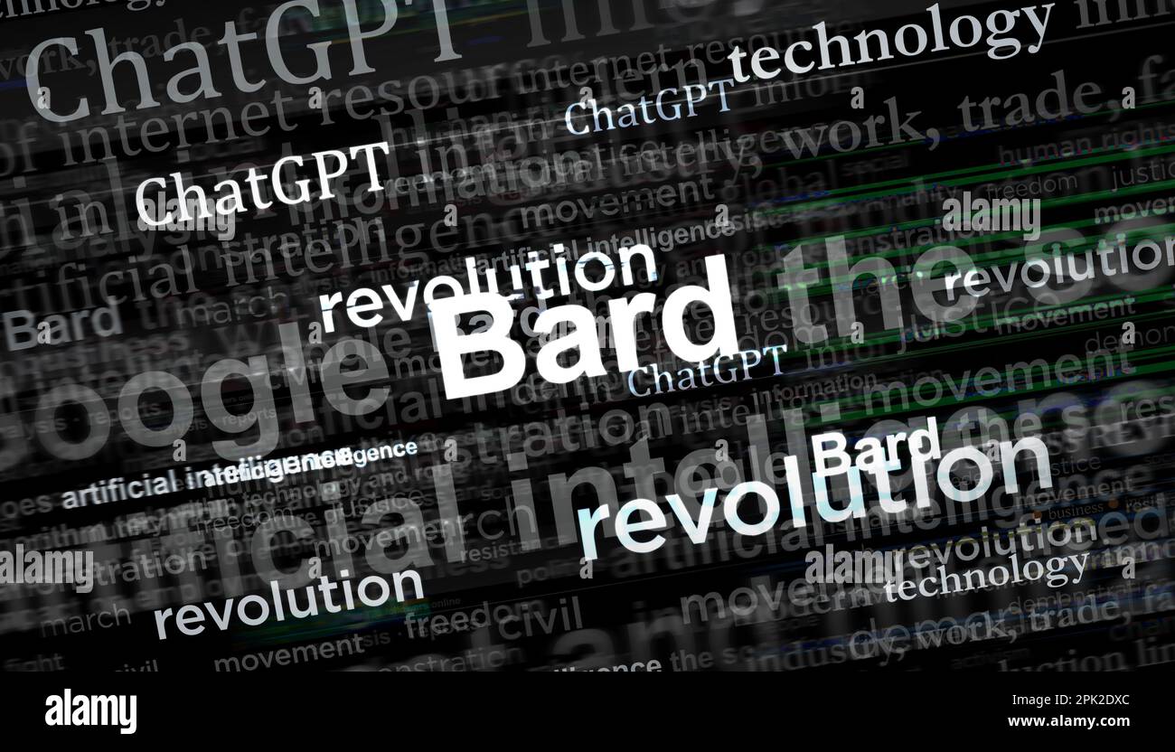 Poznan, Poland, April 2, 2023: ChatGPT Bard artificial intelligence ai ... Poznan, Poland, April 2, 2023: ChatGPT Bard artificial intelligence ai ...