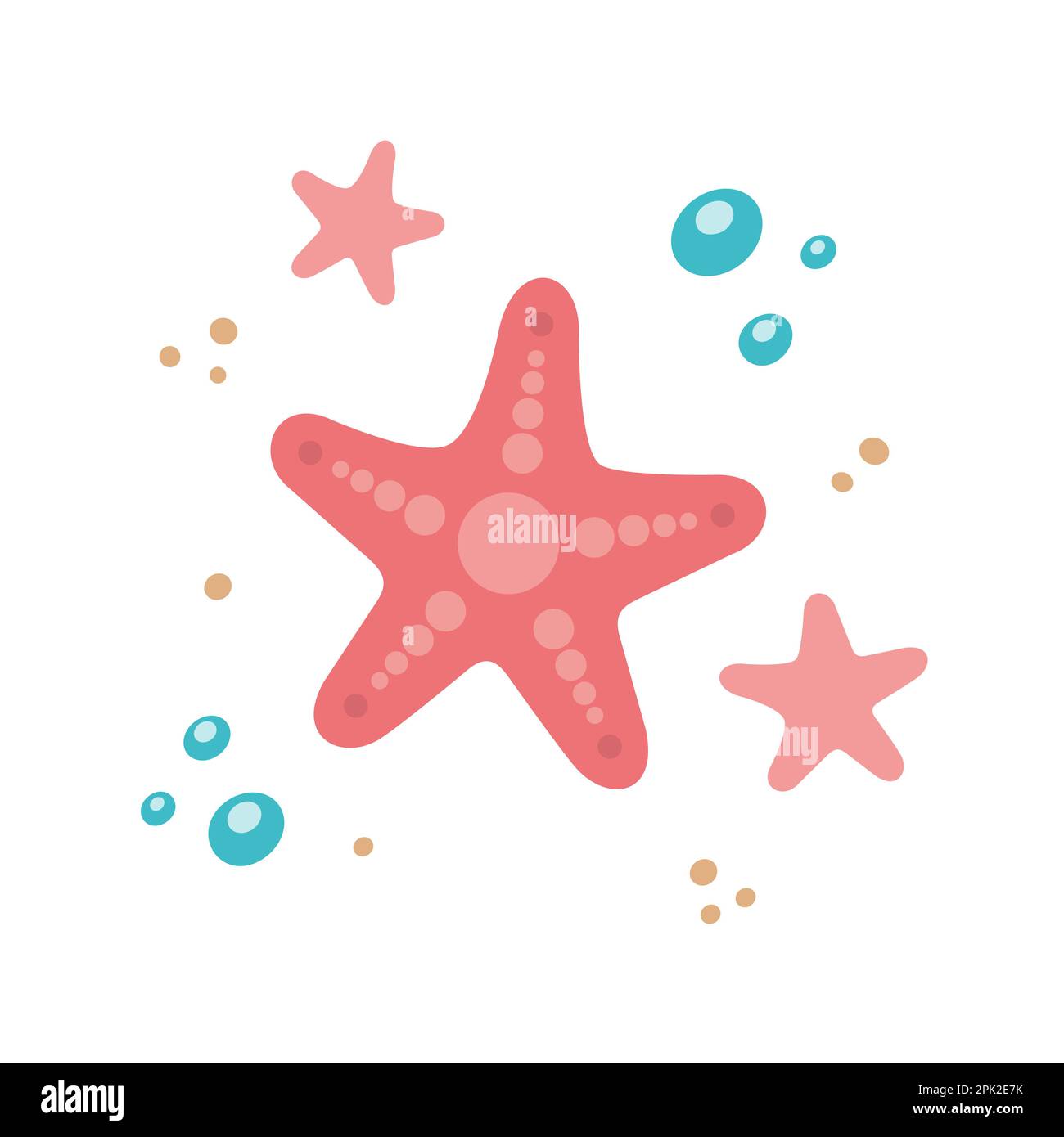 Cartoon cute starfish set. Vector pink sea animal. Flat icon. Beach ...