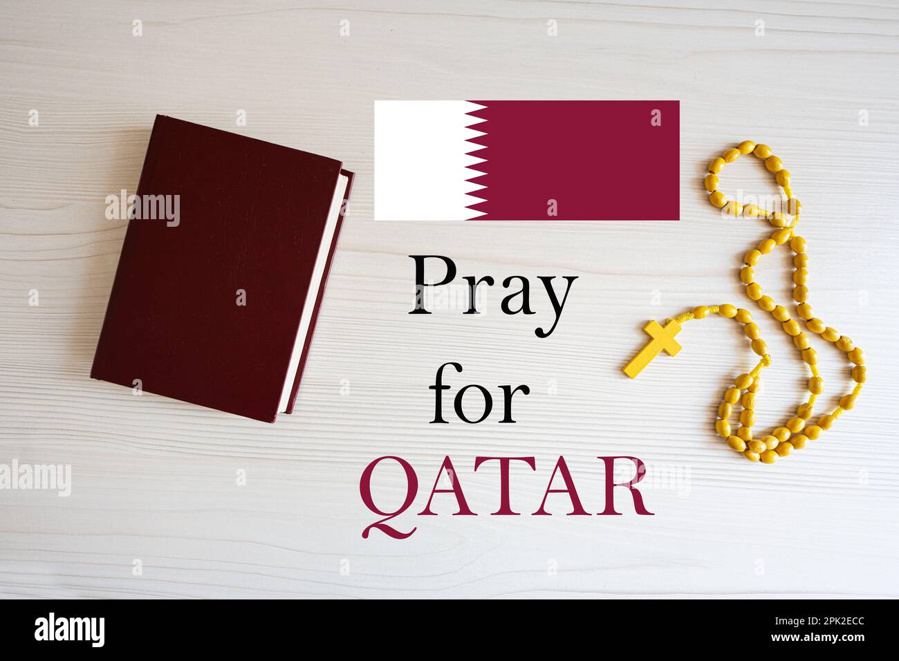 Pray for Qatar. Rosary and Holy Bible background Stock Photo - Alamy