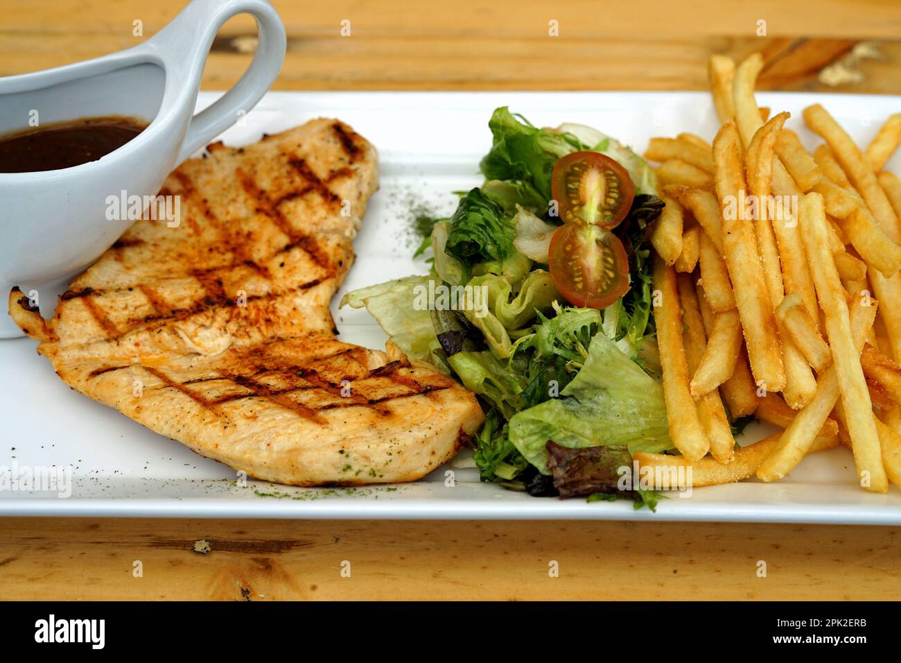 Chicken Steak at Cafe, Bandung, Indonesia Stock Photo - Alamy