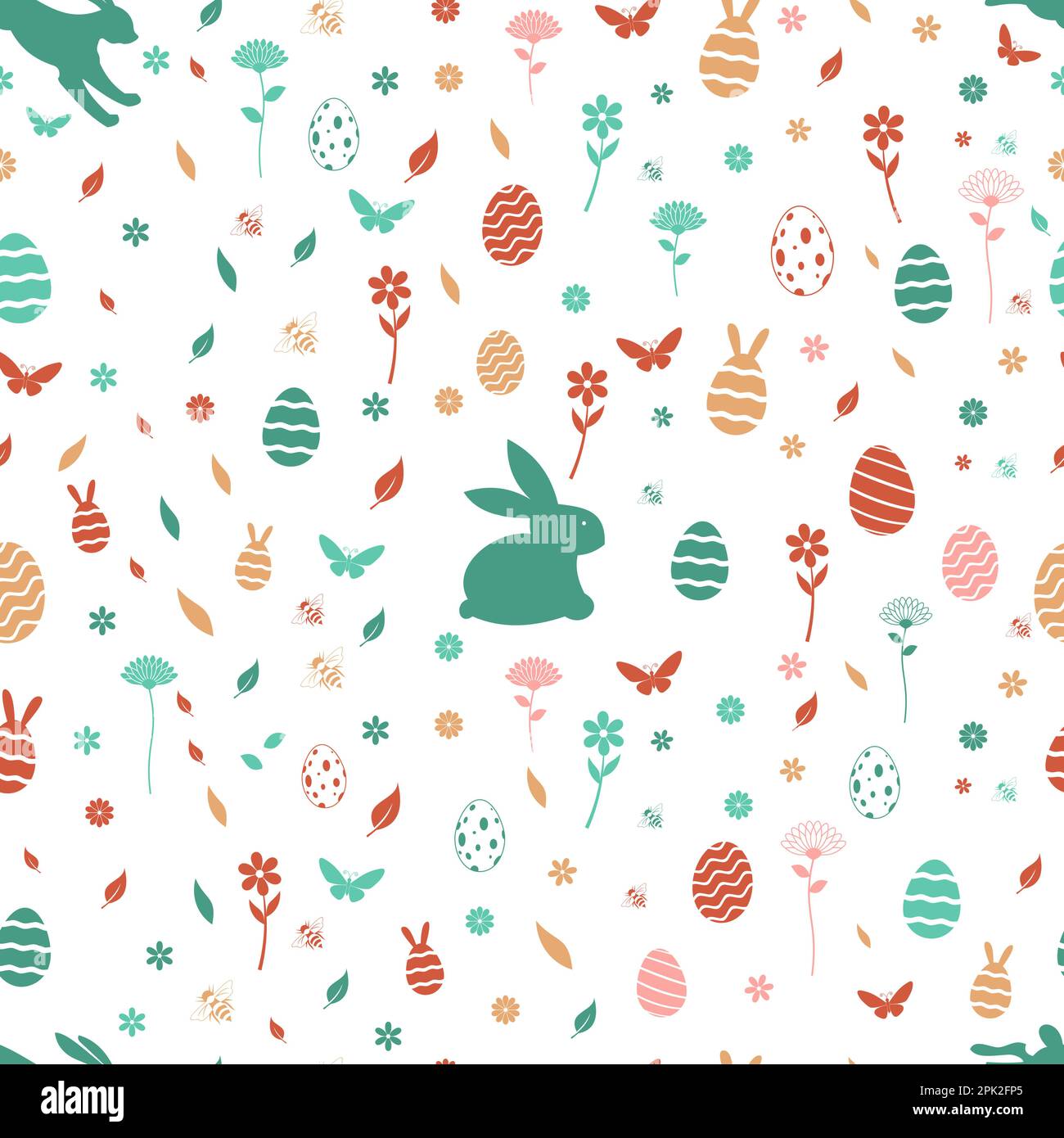Easter Silhouette seamless vector in different colors. Isolated ...