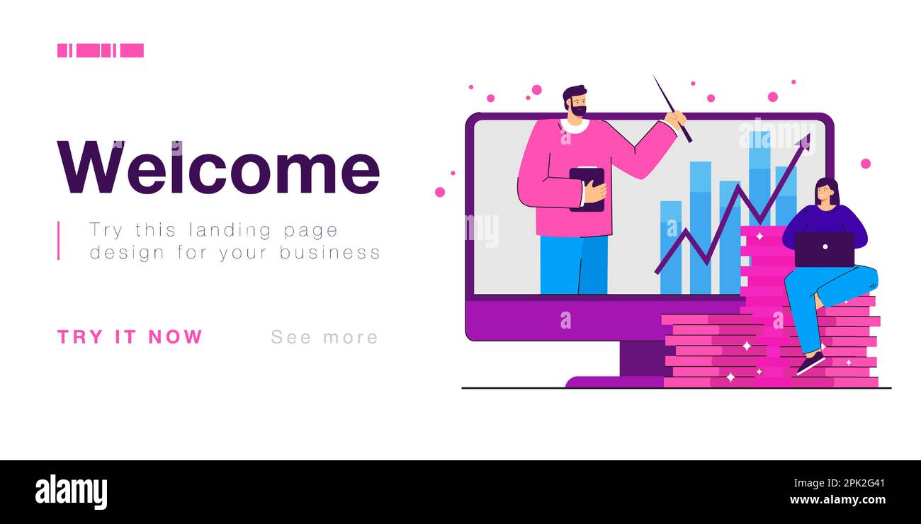 Tiny student watching online lecture on large screen Stock Vector Image ...