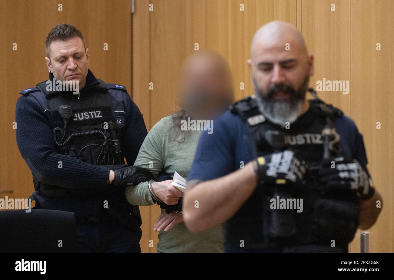 Stuttgart, Germany. 05th Apr, 2023. The defendant (M) in a state ...