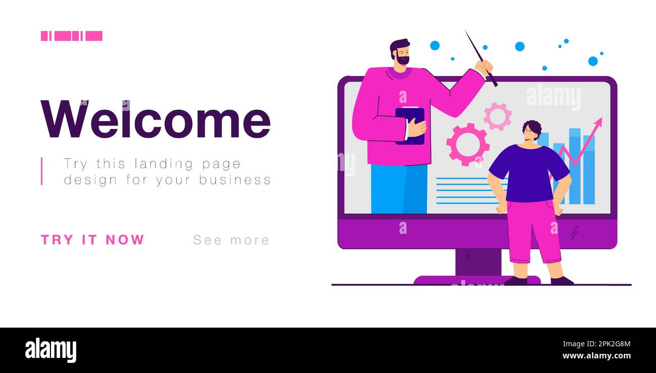 Student watching the monitor Stock Vector Images - Alamy