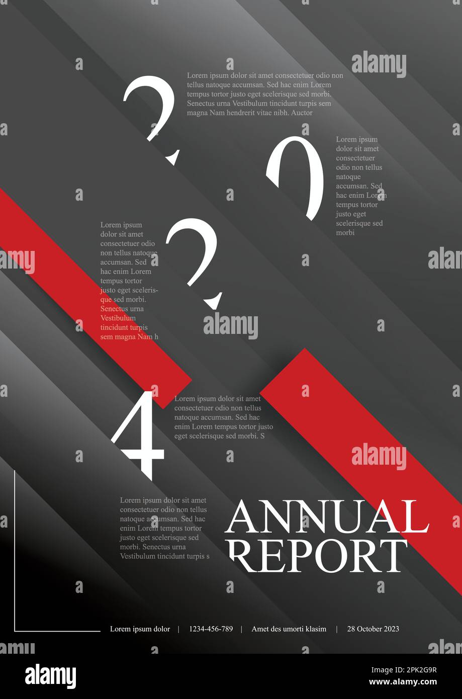 Vector abstract annual report cover template with sample text and ...