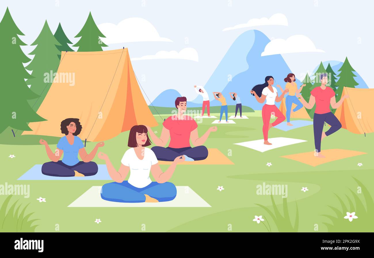 Man sitting in camp Stock Vector Images - Alamy