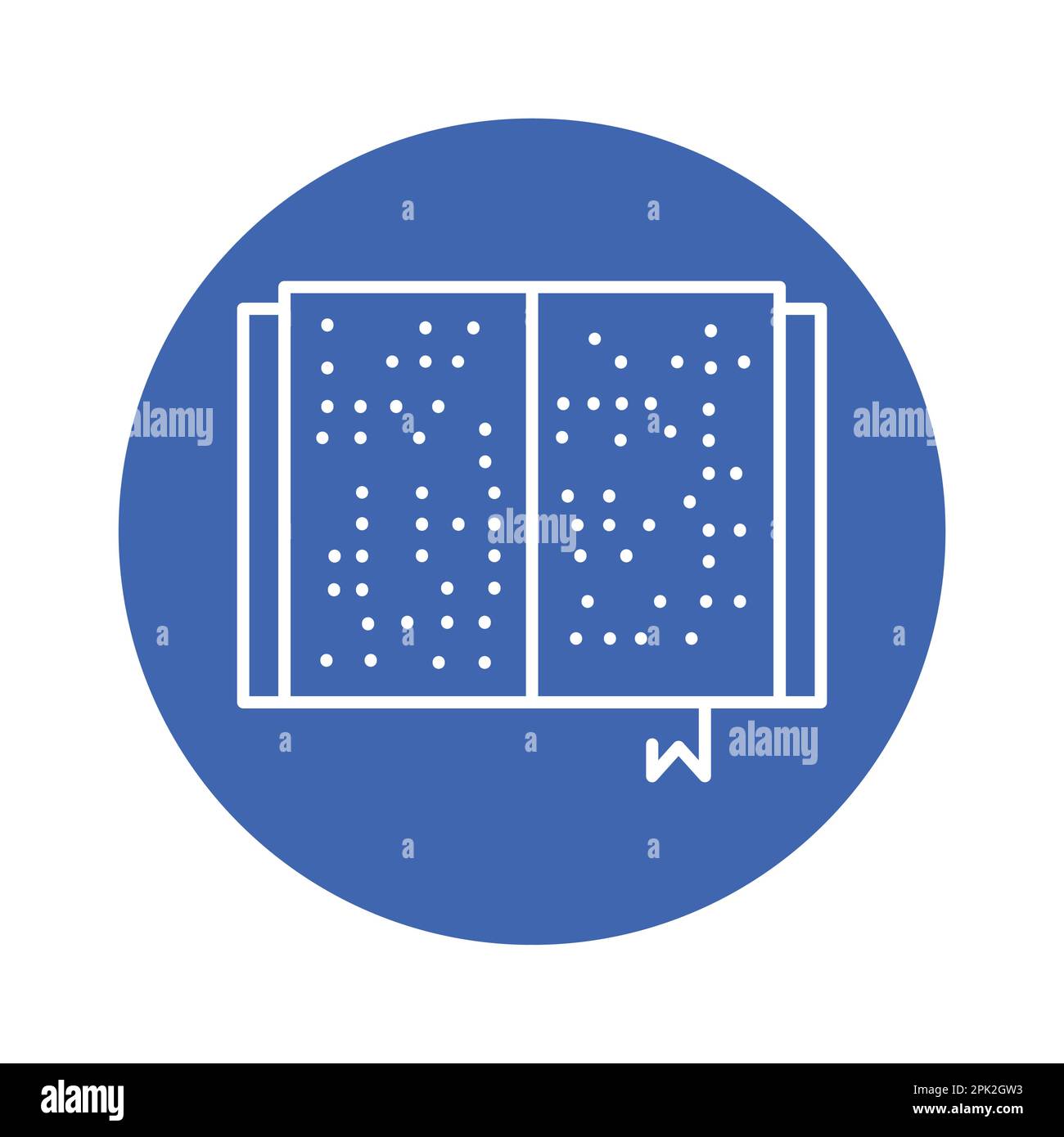 Book blind braille color line icon. Disability. Isolated vector element ...