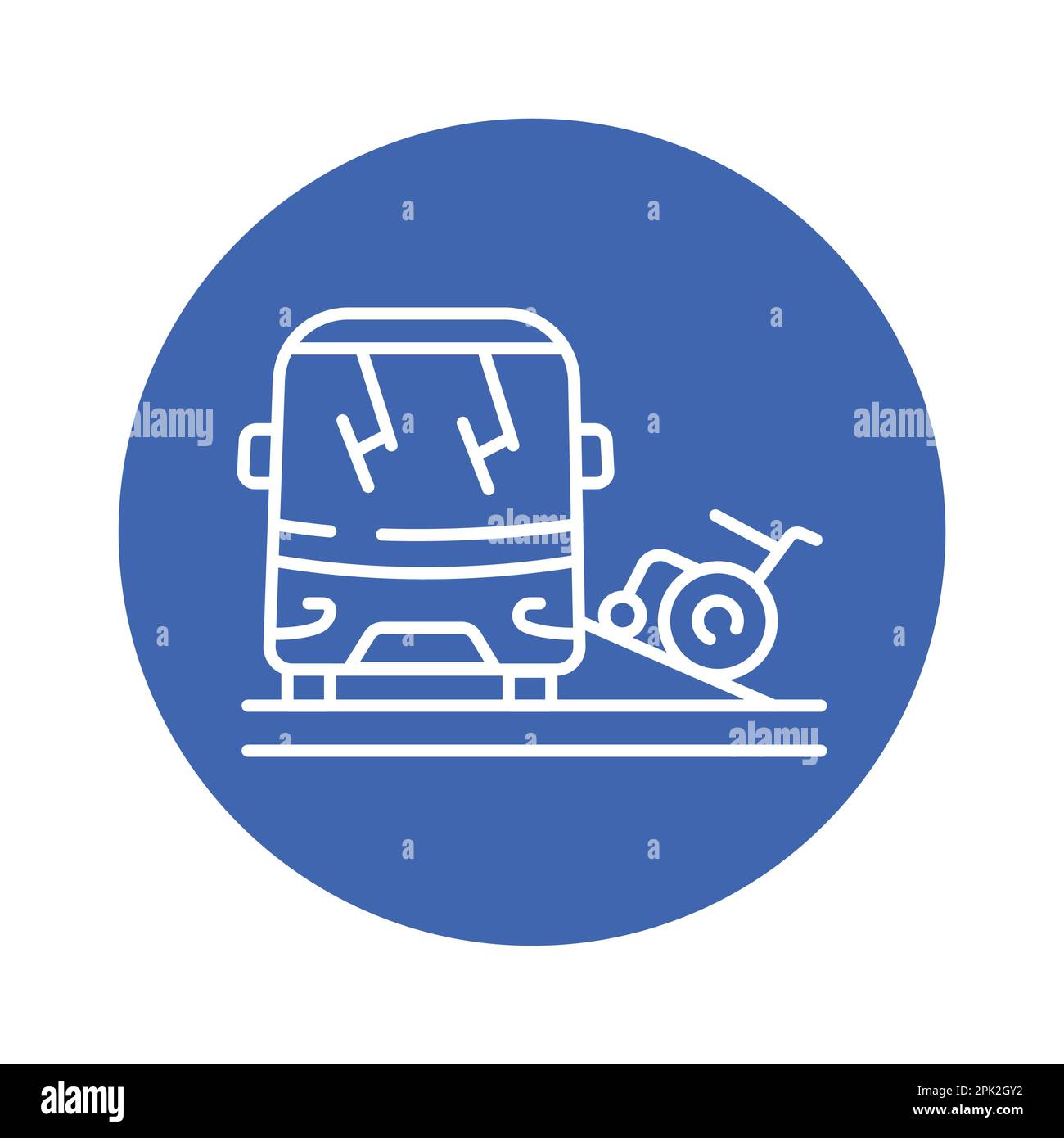 Transportation of a disabled color line icon. Disability. Isolated ...