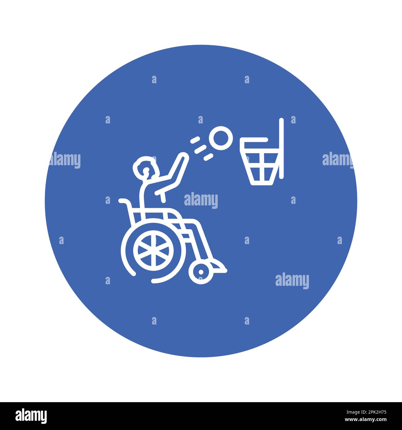 Disabled game basketball color line icon. Disability. Isolated vector ...