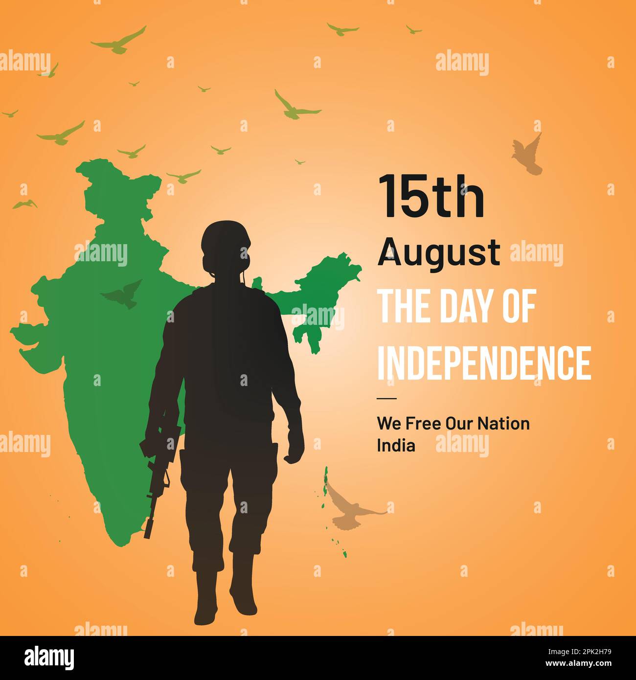 Happy Independence Day of India with a bold color scheme that ...