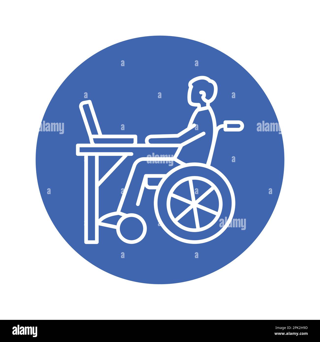 Disabled worker color line icon. Disability. Isolated vector element ...