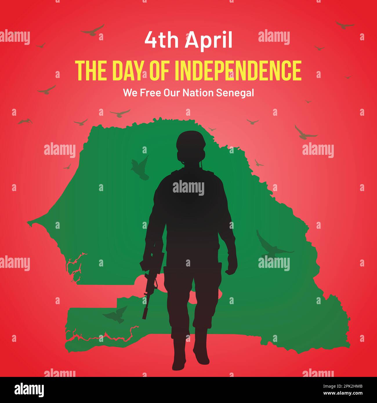 Happy Independence Day of Senegal with a bold color scheme that ...