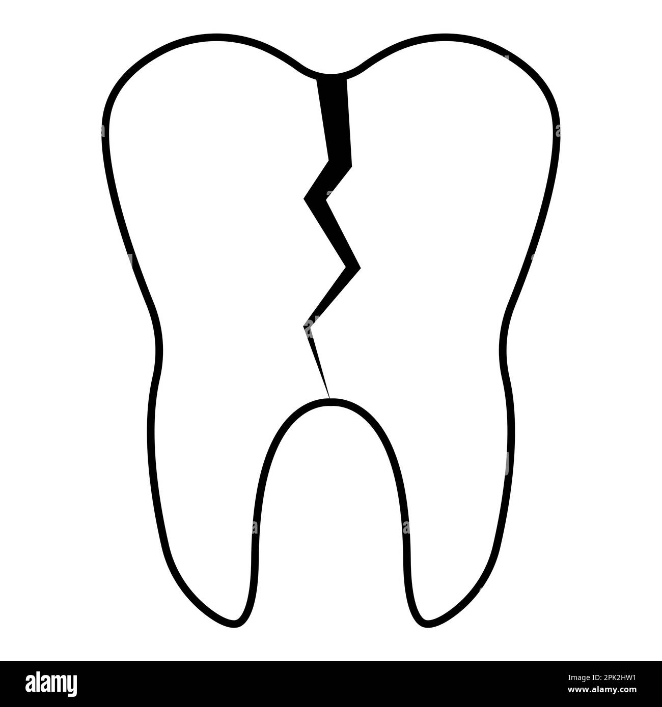 Teeth crack fracture, tooth carious cavity cartoon white, health dent ...