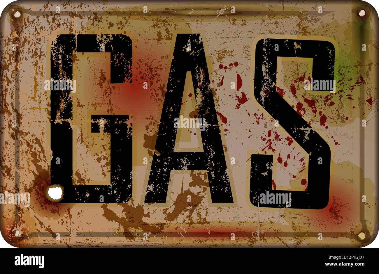 Vintage super grungy american gas station sign, retro distressed and ...