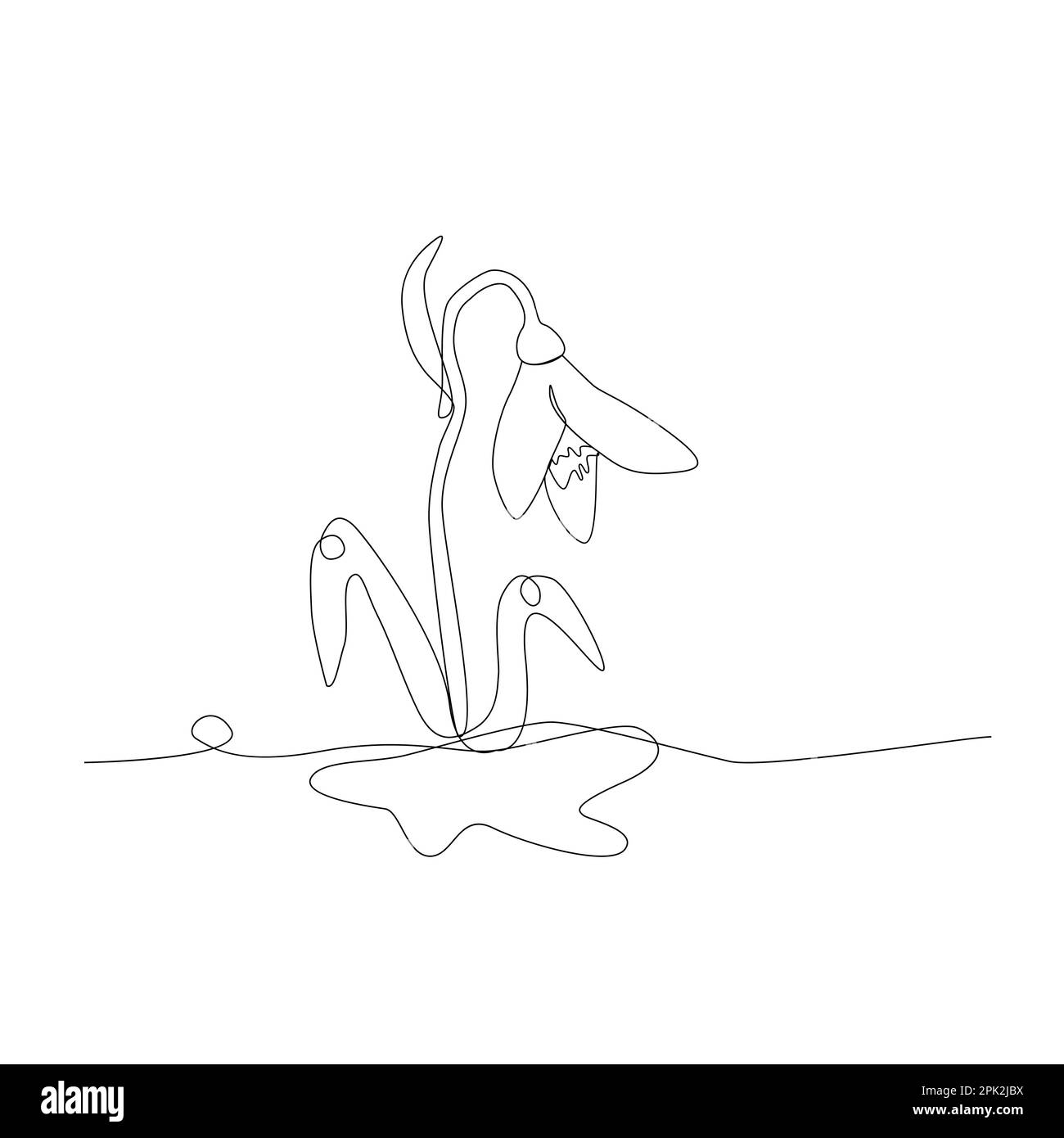 Snowdrop isolated in line art style outline Stock Vector Image & Art ...