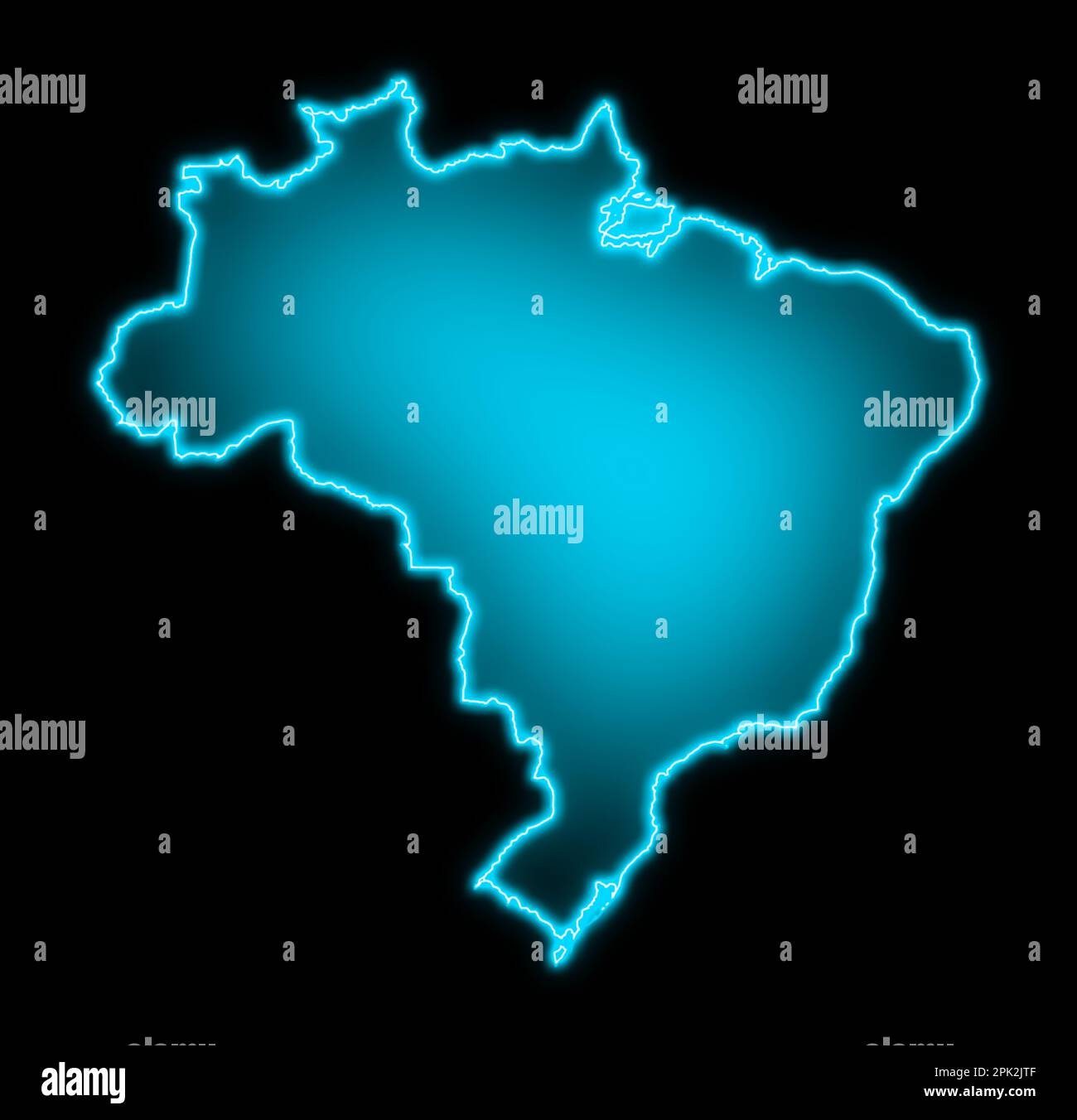 brazil map blue glwo futuristic design Stock Photo - Alamy