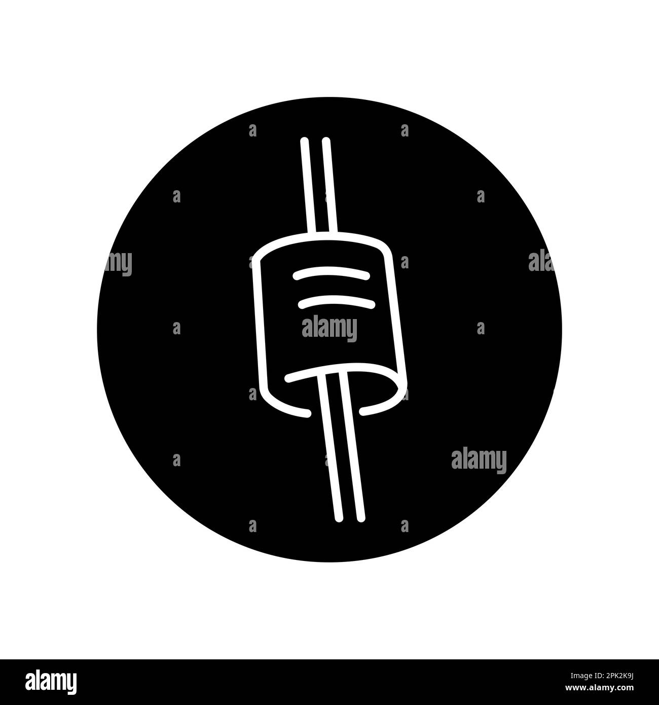 Transient voltage suppression diode black line icon. Pictogram for web ...
