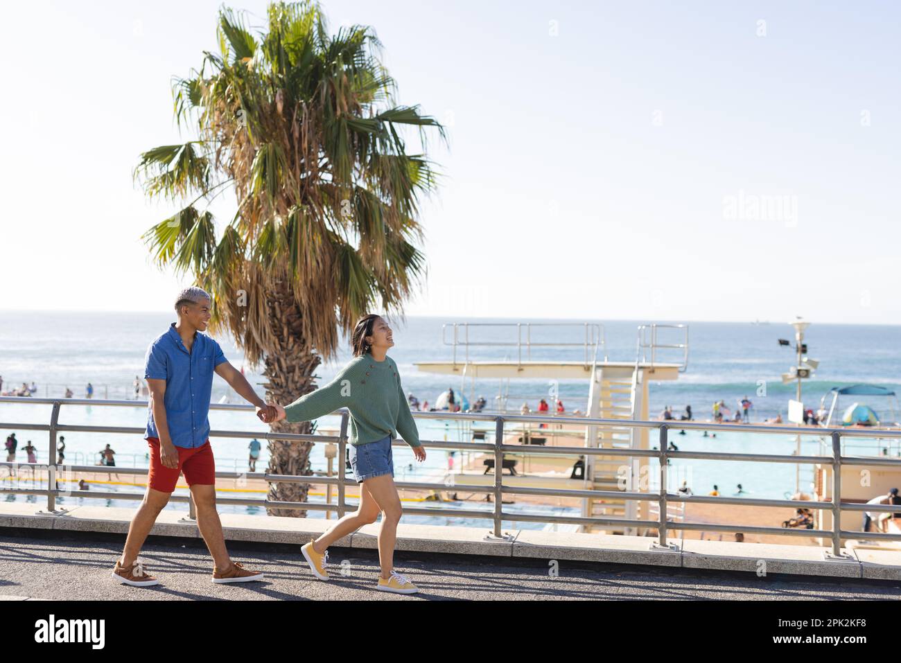 Cheerful young couple promenade hi-res stock photography and images - Alamy