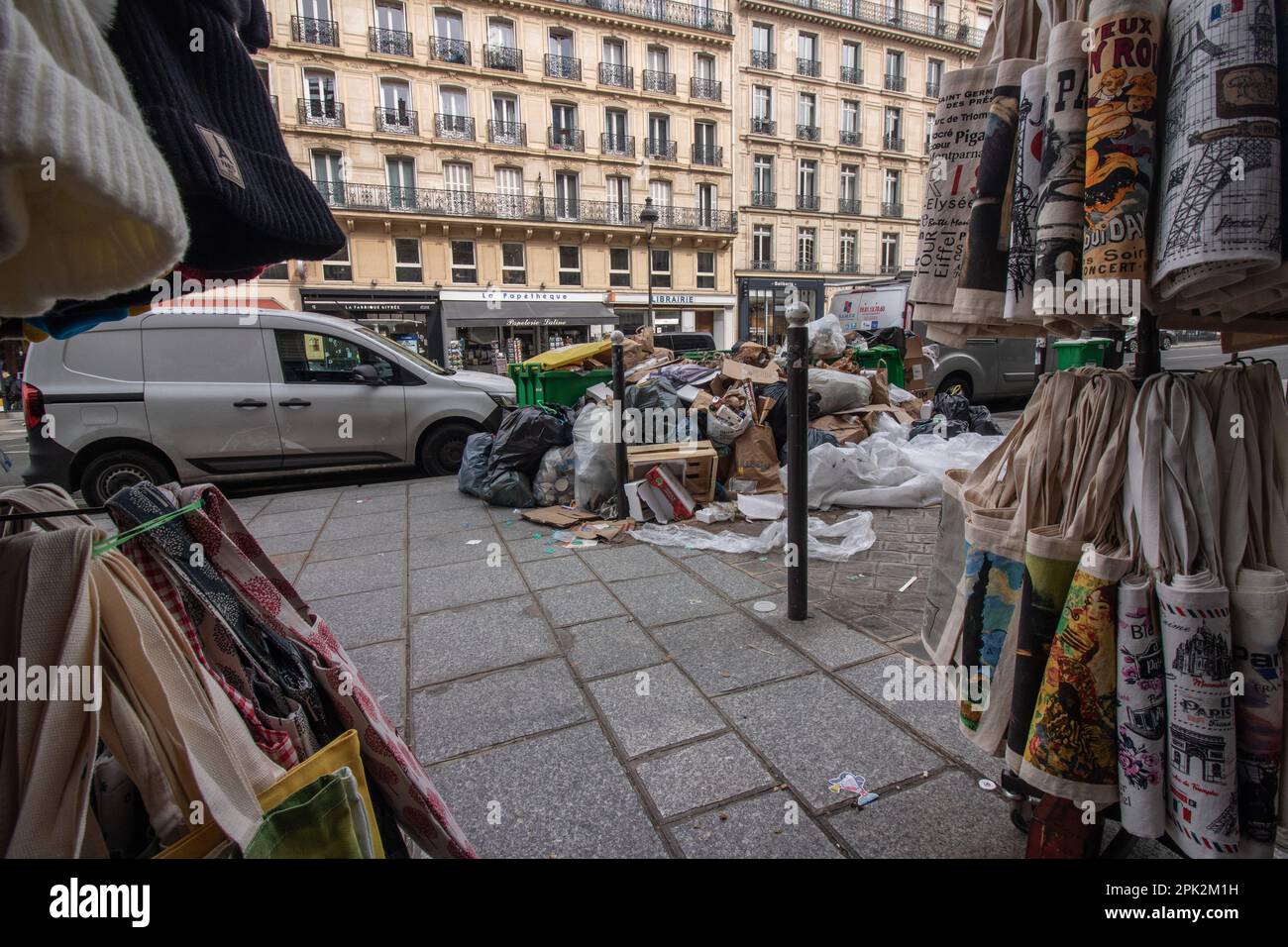 Accumulation of trash piles in Paris during the French garbage strikes ...