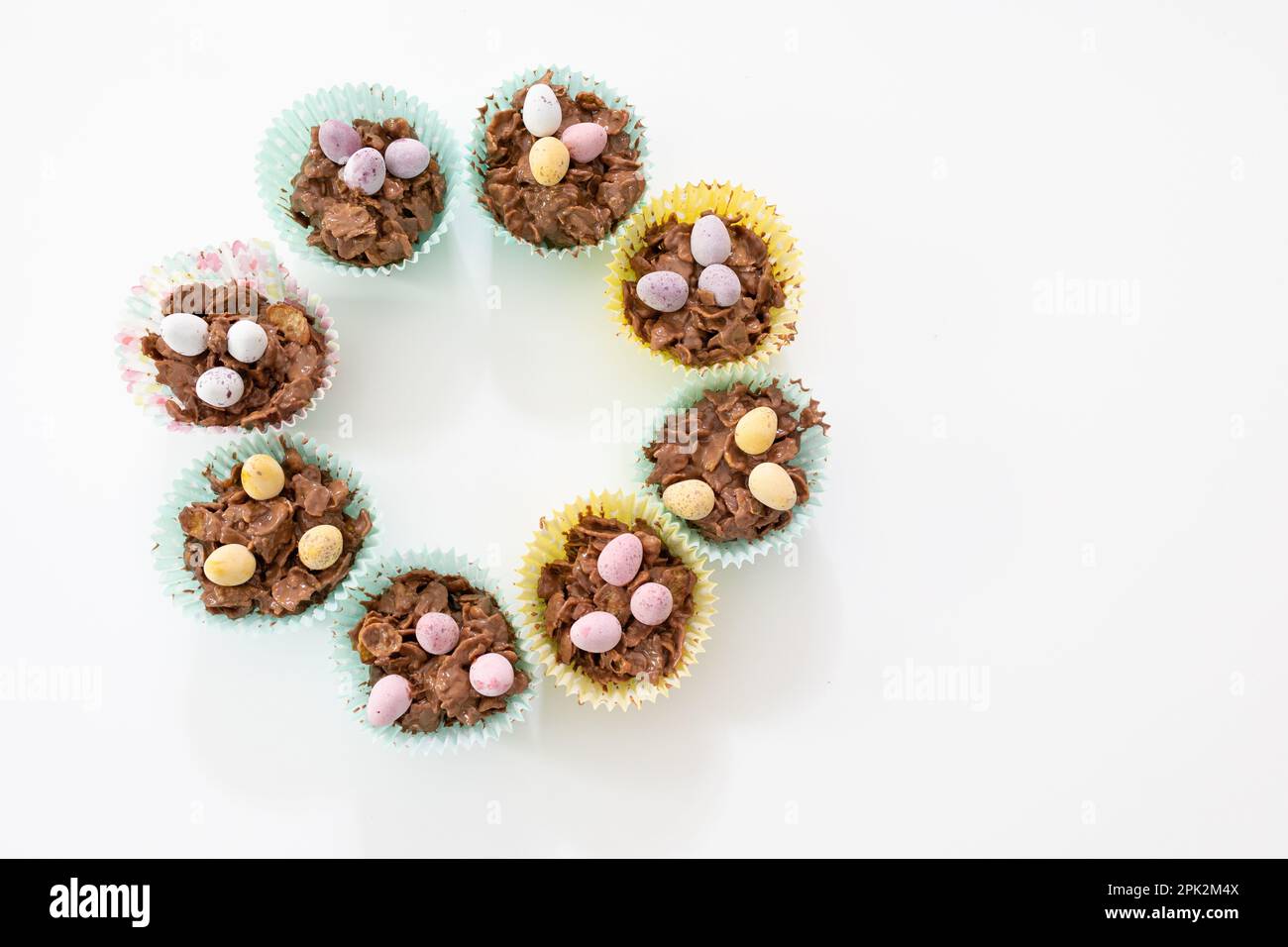 Ring or circle of Chocolate mini egg nests in cupcake cases, made for ...