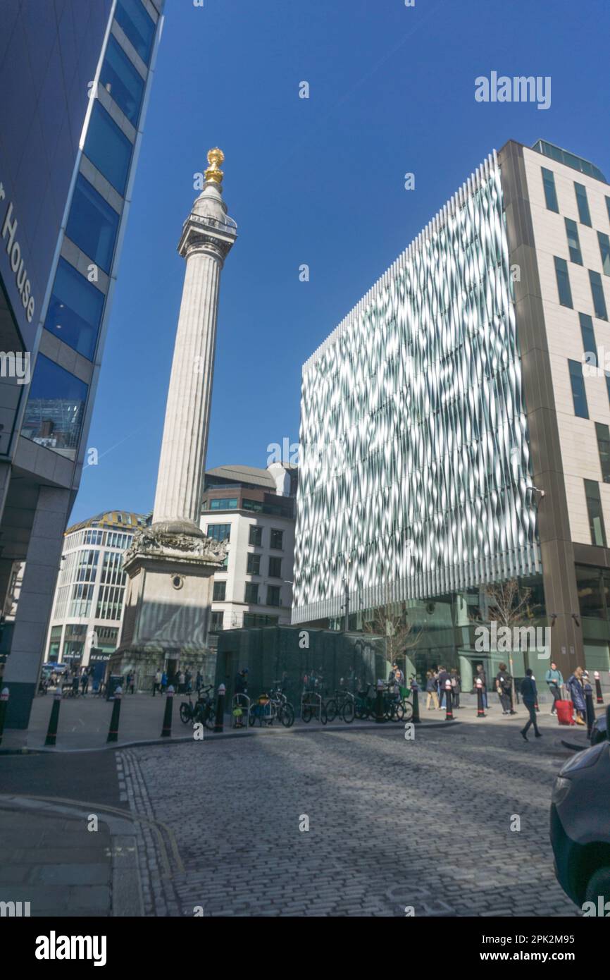 The Monument to the Great Fire of London in Fish Street Hill and the ...