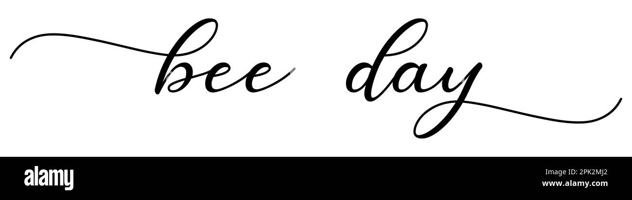 Bee day - lettering vector isolated on white background Stock Vector ...