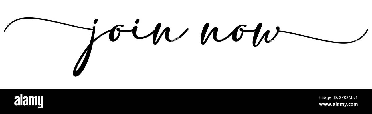 Join Now - lettering vector isolated on white background Stock Vector ...