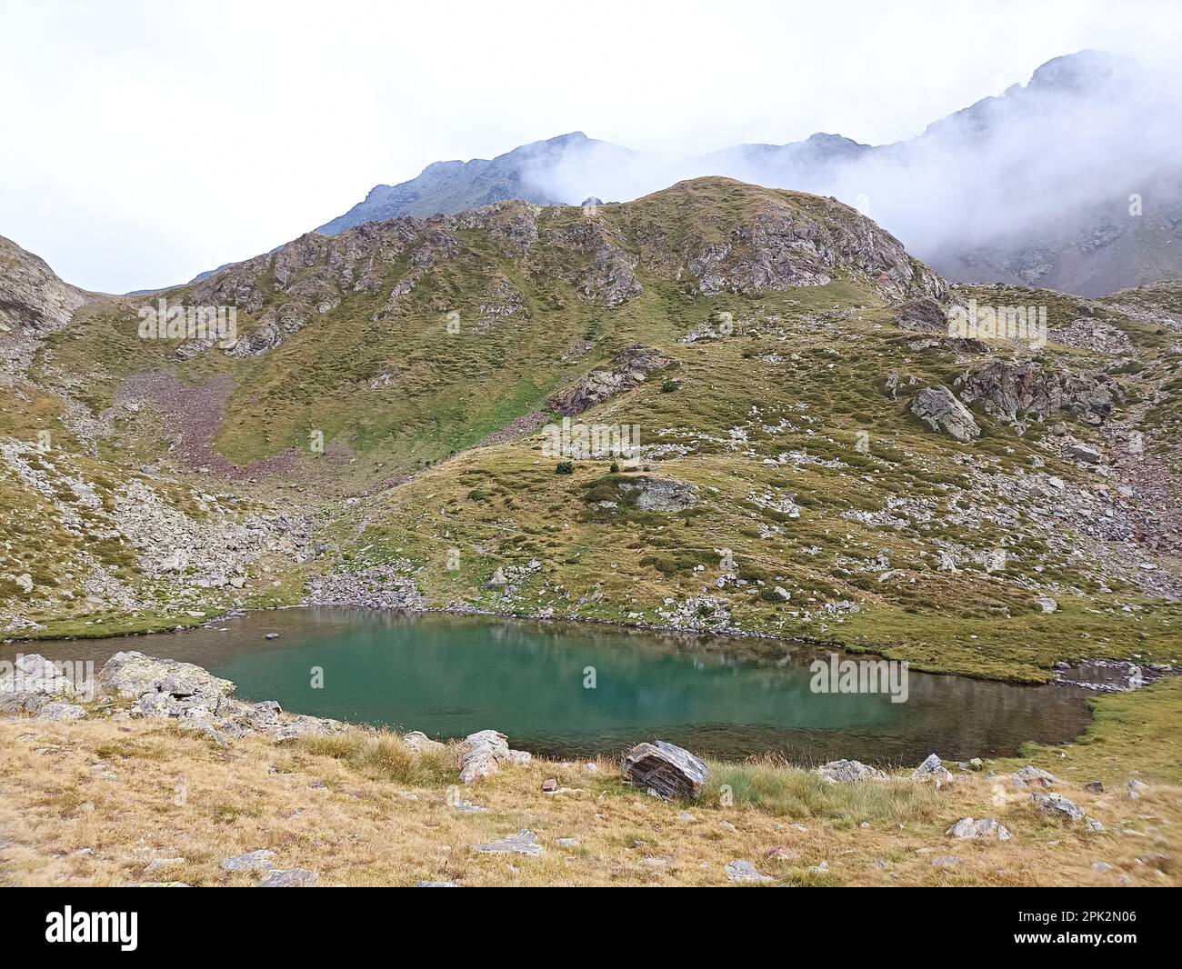 A scenic view of the Lagos del Valle del Riu, a mountain lake Stock ...