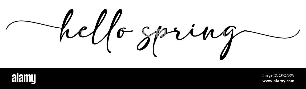 Hello Spring - lettering vector isolated on white background Stock ...