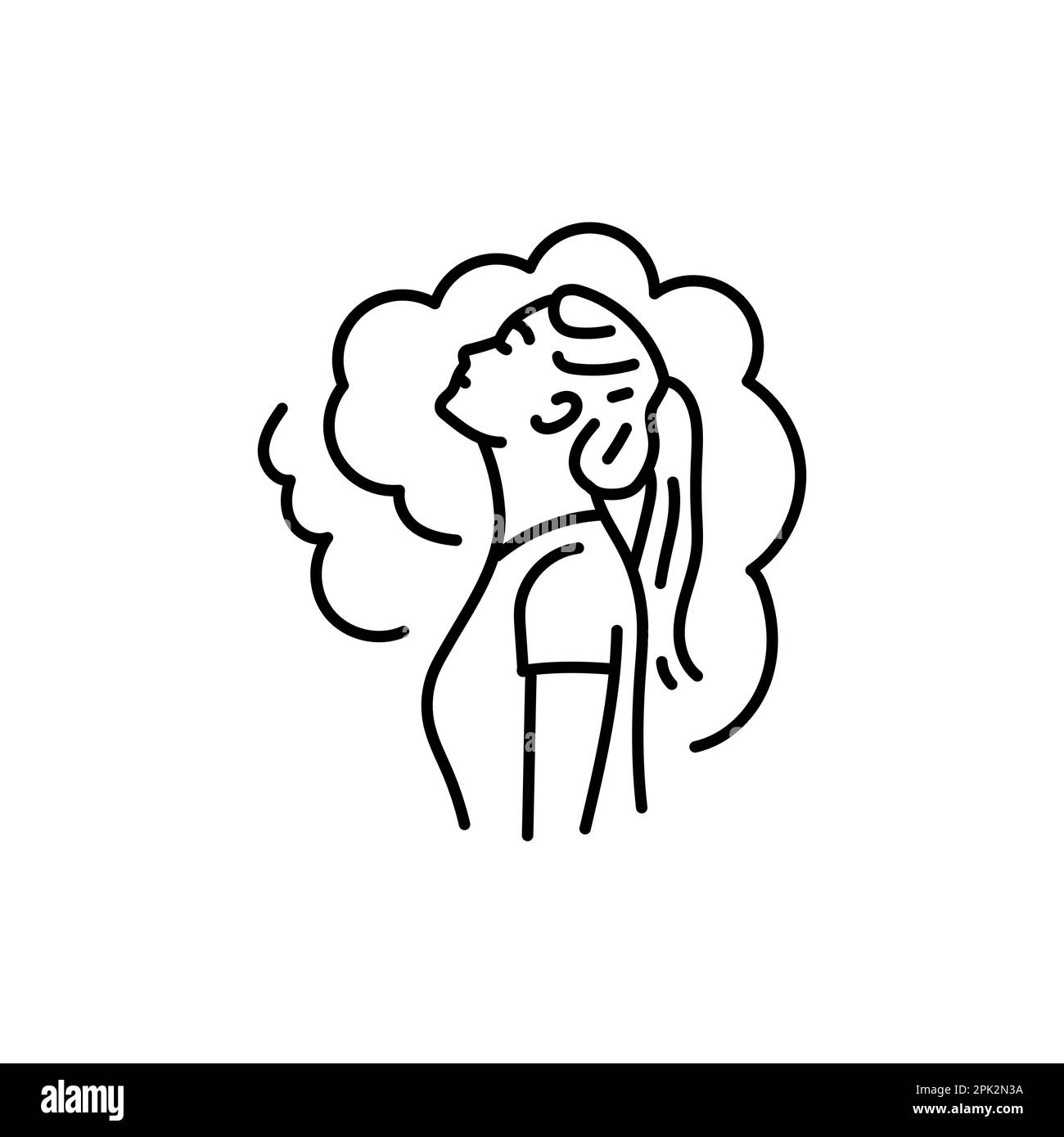 Mindfulness meditation black line icon. Balance and relaxation ...