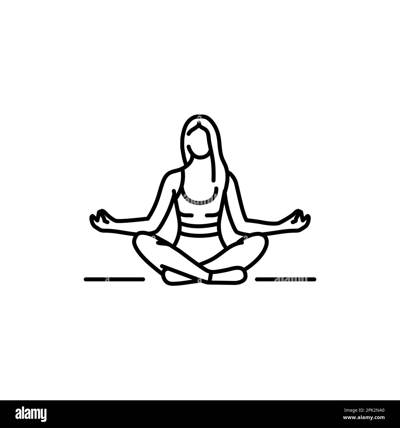 Woman sitting meditating in nature Stock Vector Images - Alamy
