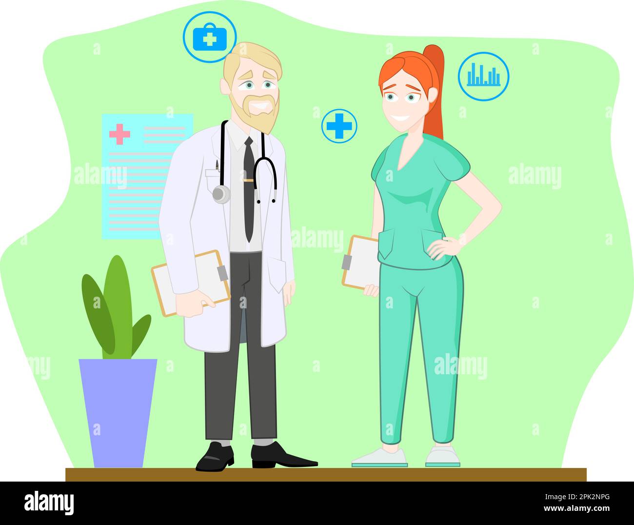 typesetting collage on a medical theme with staff Stock Vector Image ...