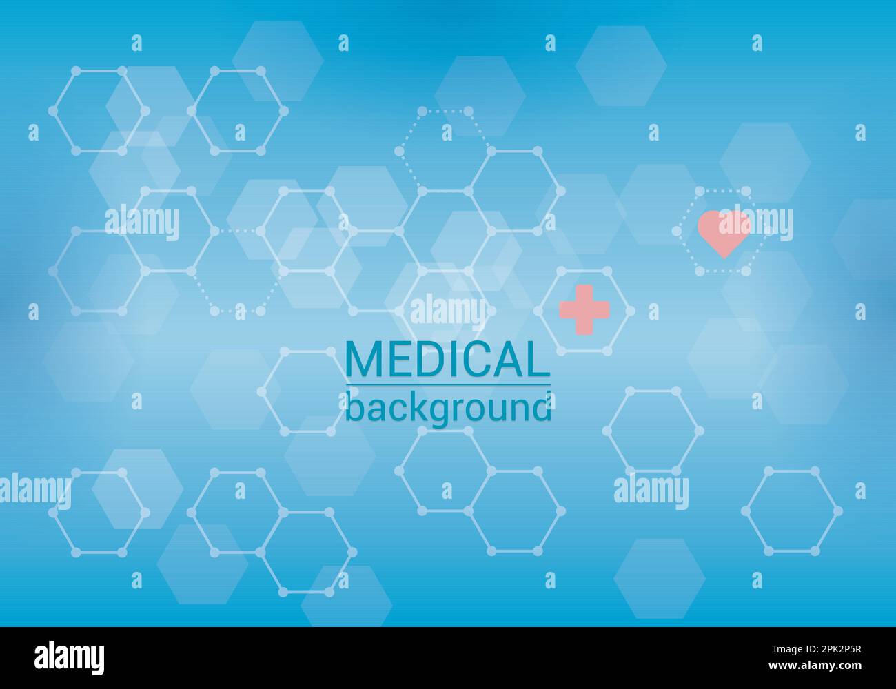 medical background with abstract octagonal elements, red cross and ...