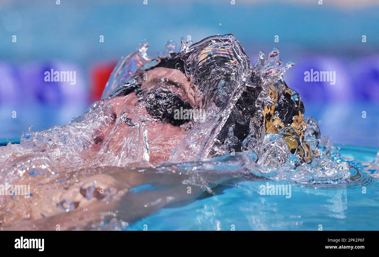 George Whittle in the Men's 100m Backstroke heats on day two of the ...