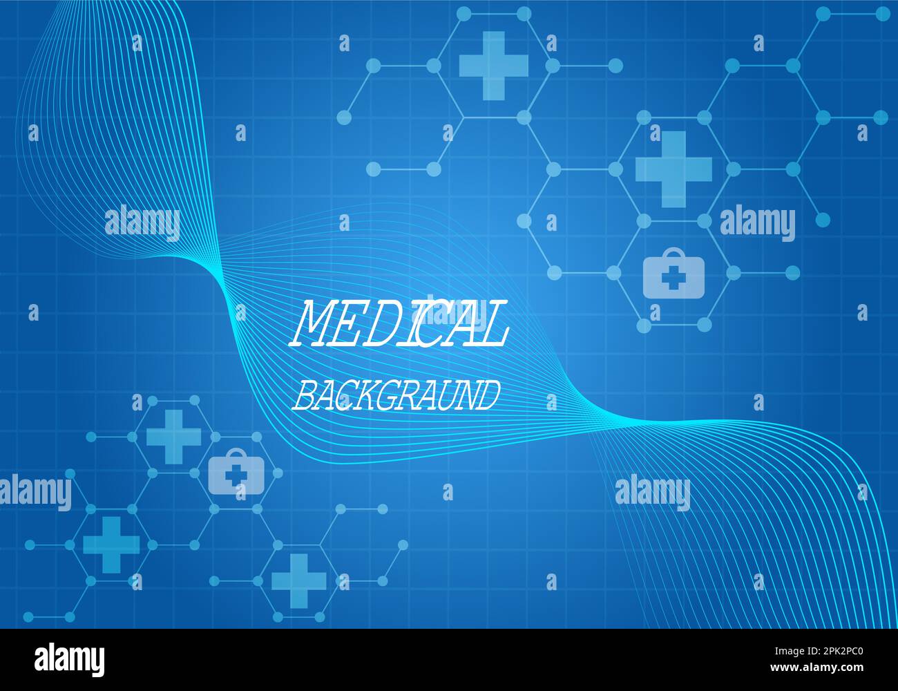 medical background with bright blue color and with dna shapes Stock ...