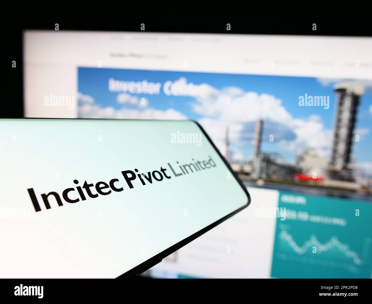 Mobile phone with logo of Australian company Incitec Pivot Ltd. on ...