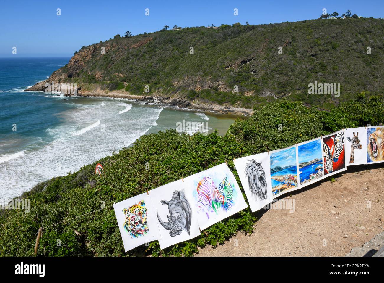 Wilderness, South Africa - 26 January 2023: view the beach of ...